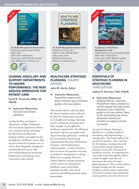 Health Administration Press Management Catalog - Spring 2021 - 30