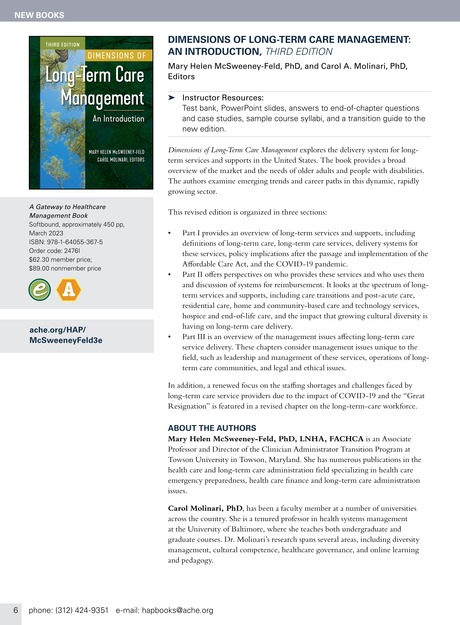 Health Administration Press Textbook Catalog - Fall 2022 - 6