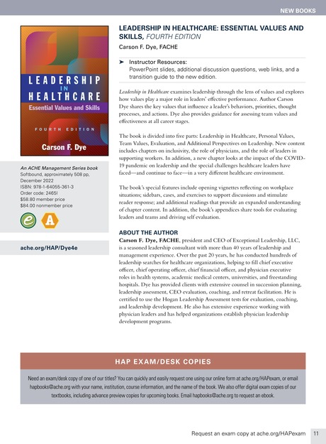 Health Administration Press Textbook Catalog - Fall 2022 - 11