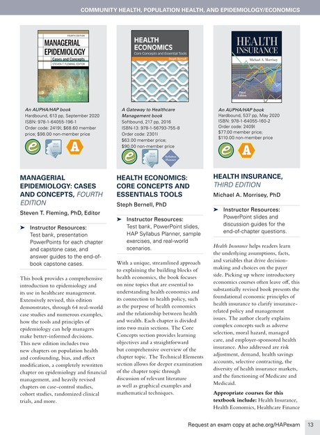 Health Administration Press Textbook Catalog - Fall 2022 - 13