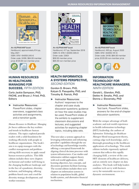 Health Administration Press Textbook Catalog - Fall 2022 - 17
