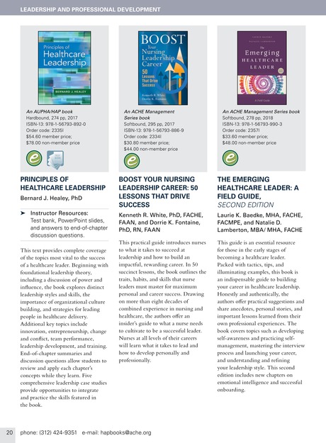 Health Administration Press Textbook Catalog - Fall 2022 - 20