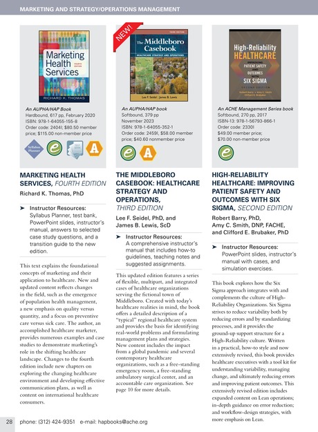 Health Administration Press Textbook Catalog - Fall 2022 - 28