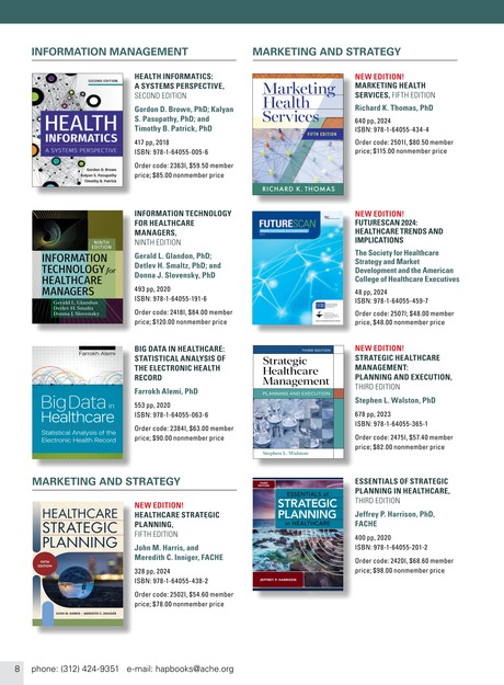 Health Administration Press Textbook Catalog - Spring 2024 - 8