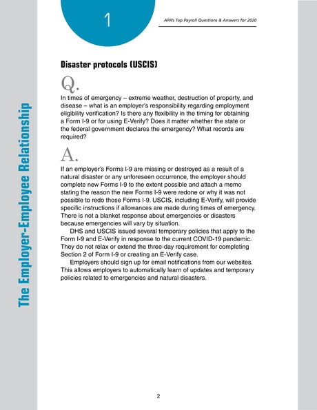 APA's Top Payroll Questions & Answers for 2020