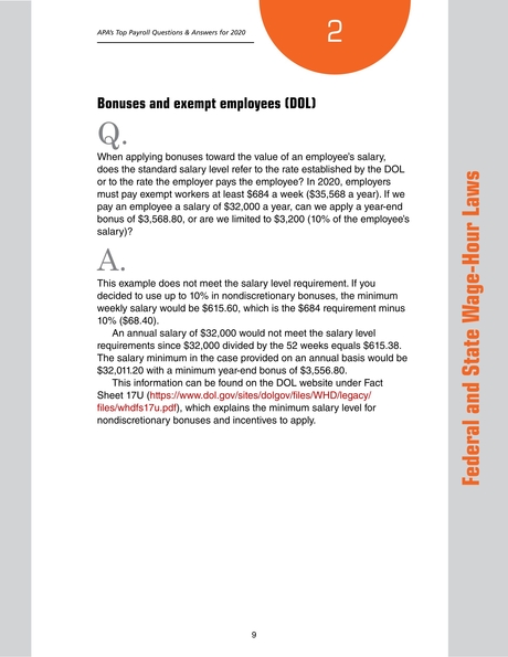 APA's Top Payroll Questions & Answers for 2020 - 9