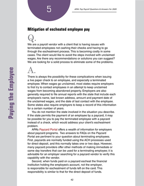 APA's Top Payroll Questions & Answers for 2020 - 42