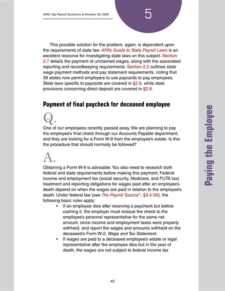 APA's Top Payroll Questions & Answers for 2020 - 43