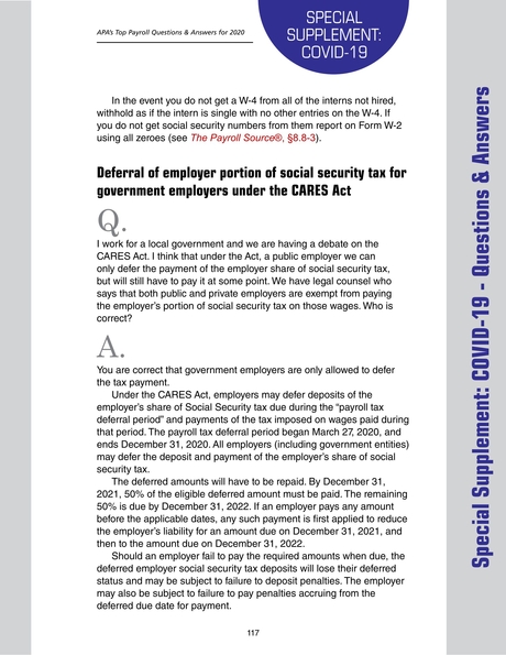 APA's Top Payroll Questions & Answers for 2020 - 117