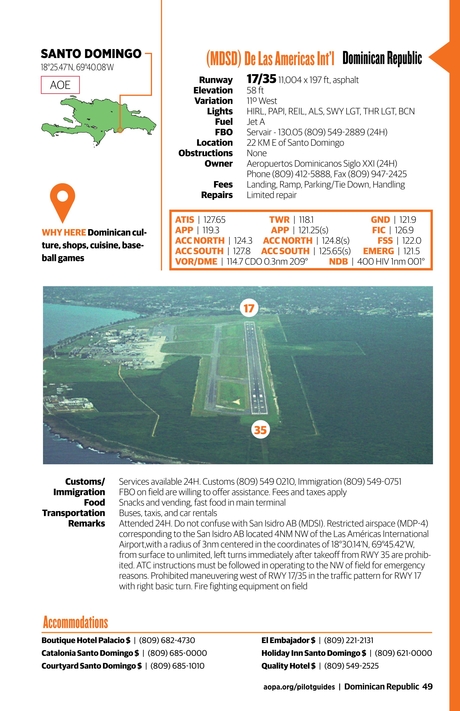 Caribbean Pilot's Guide 2021 - Las Americas Int’l – MDSD, AOE, Fuel