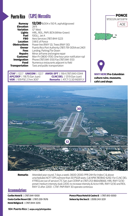 Caribbean Pilot's Guide 2021 - Mercedita, Ponce – TJPS, AOE, Fuel