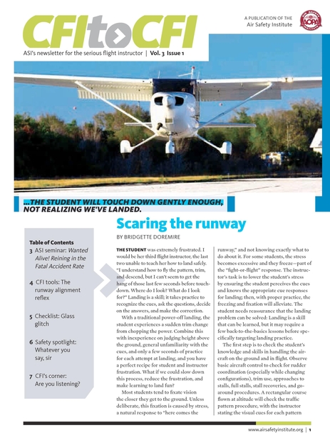 CFI-to-CFI Newsletter - Volume 3, Issue 1