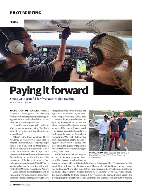 AOPA Pilot Magazine - February 2021 - 32