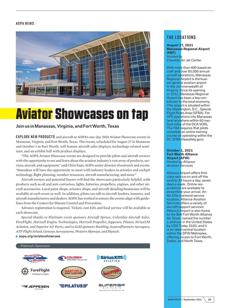 AOPA Pilot Magazine - September 2021 - 37
