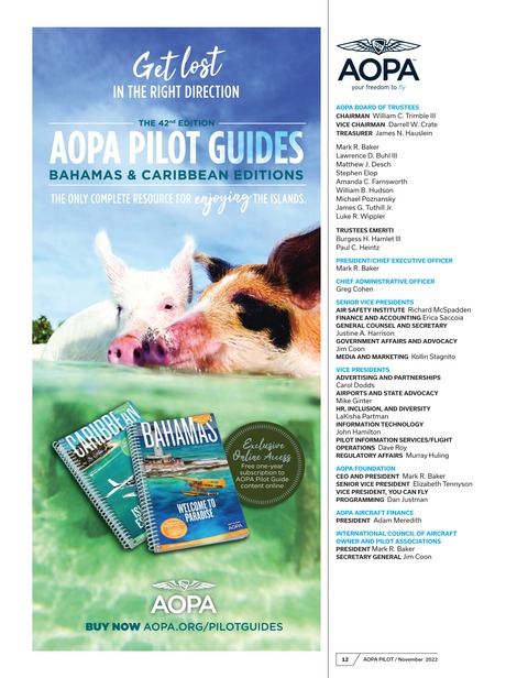AOPA Pilot Magazine - November 2022 - 12