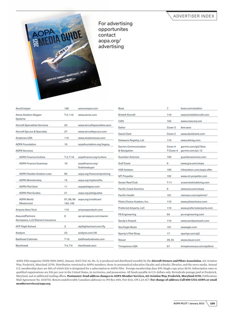 AOPA Pilot Magazine - January 2023 - 109