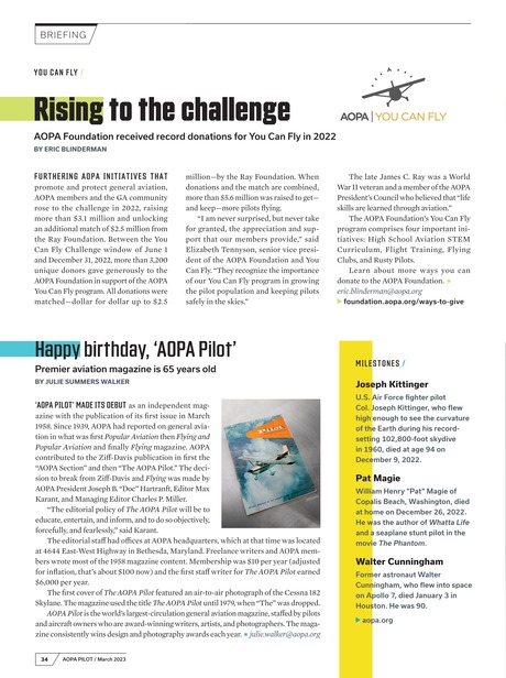 AOPA Pilot Magazine - March 2023 - 34