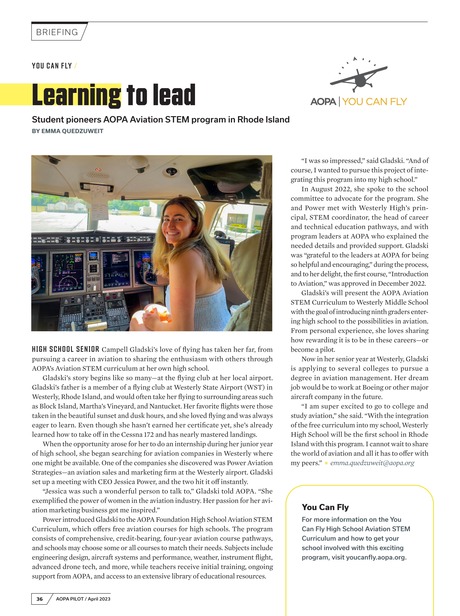 AOPA Pilot Magazine - April 2023 - 36