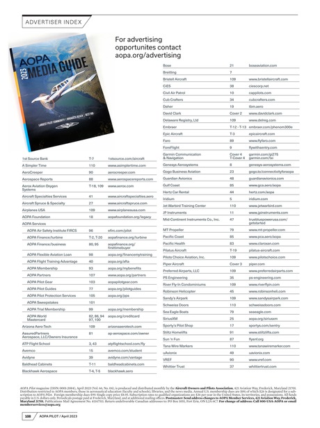 AOPA Pilot Magazine - April 2023 - 108