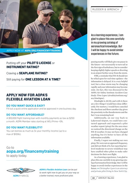 AOPA Turbine Pilot Magazine - May 2022 - 102