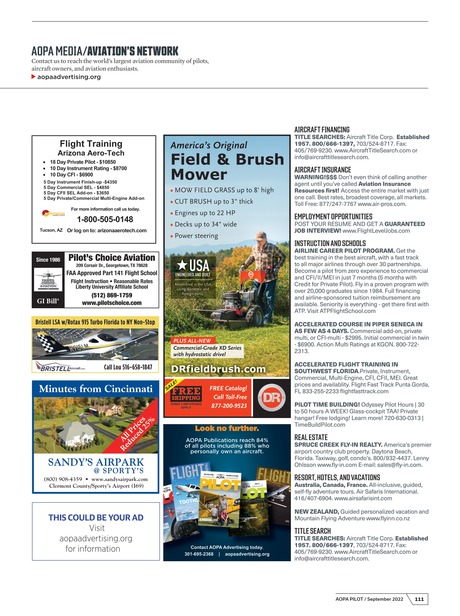 AOPA Turbine Pilot Magazine - September 2022 - 111