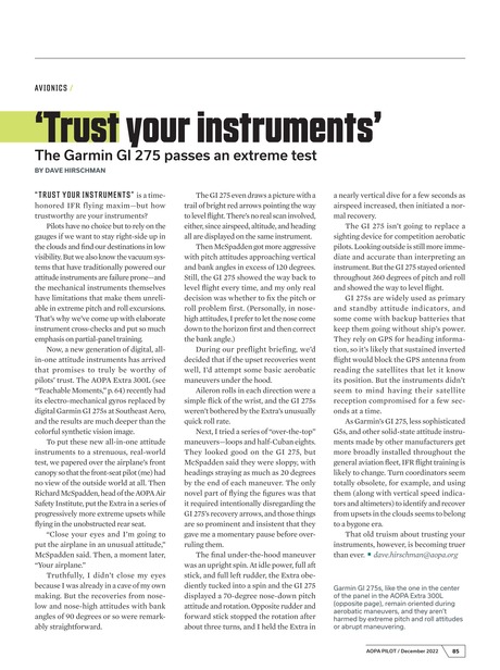 AOPA Turbine Pilot Magazine - December 2022 - 85