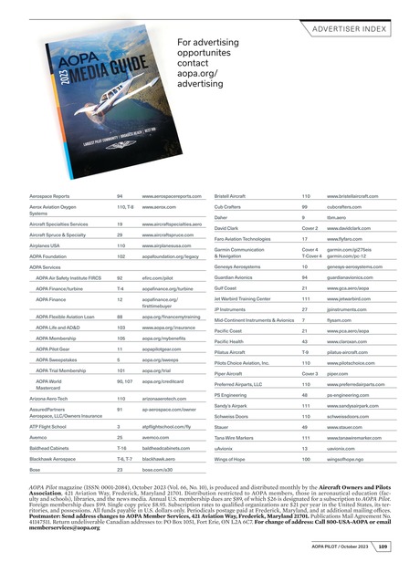 AOPA Turbine Pilot Magazine - October 2023 - 109