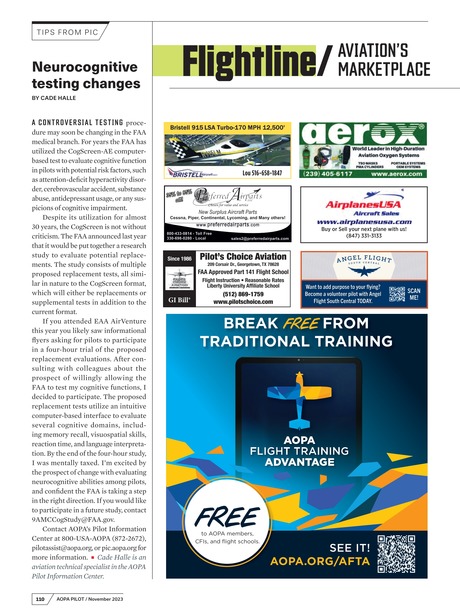 AOPA Turbine Pilot Magazine - November 2023 - 110