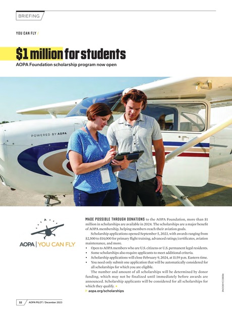AOPA Turbine Pilot Magazine - December 2023 - 32