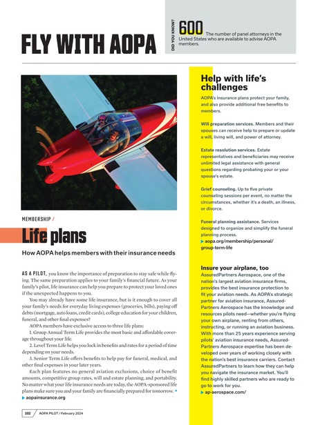 AOPA Turbine Pilot Magazine - February 2024 - 102