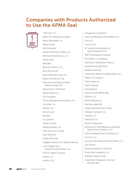 APMA News - July/August 2022 - 16