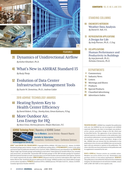 ASHRAE Journal - June 2019 - Contents