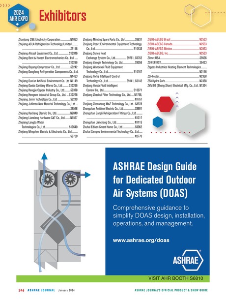 ASHRAE Journal Product & Show Guide - January 2024 - S46