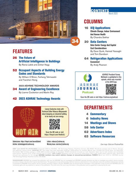 ASHRAE Journal - March 2023 - Contents
