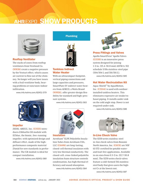 ASHRAE Journal Product & Show Guide - January 2022 - S82