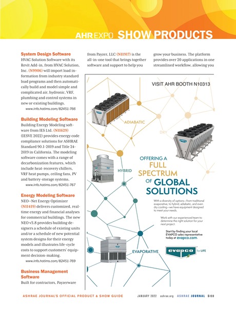 ASHRAE Journal Product & Show Guide - January 2022 - S133