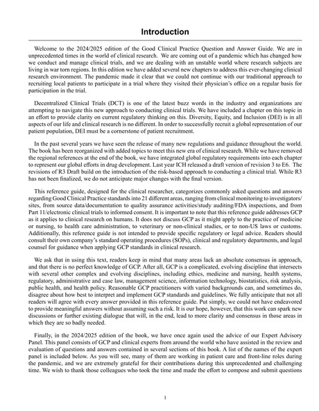 Good Clinical Practice: A Question and Answer Guide2024/2025 Edition - 1