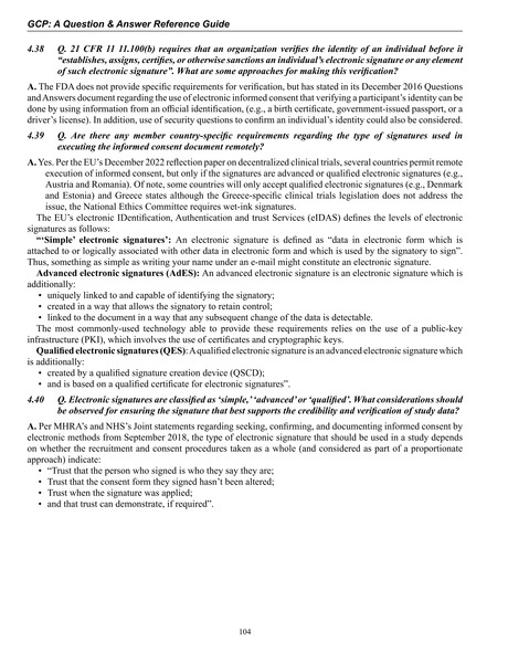 Good Clinical Practice: A Question and Answer Guide2024/2025 Edition - 104