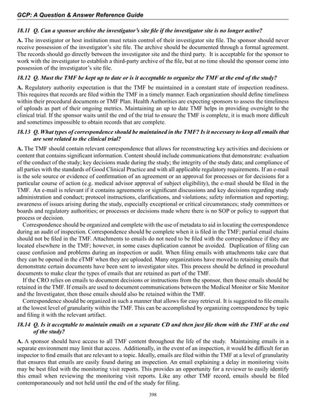 Good Clinical Practice: A Question and Answer Guide2024/2025 Edition - 398