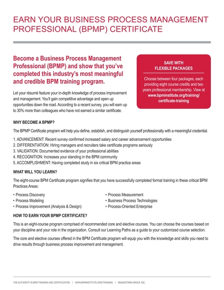 2017 Training Catalog - Bpm Certificates