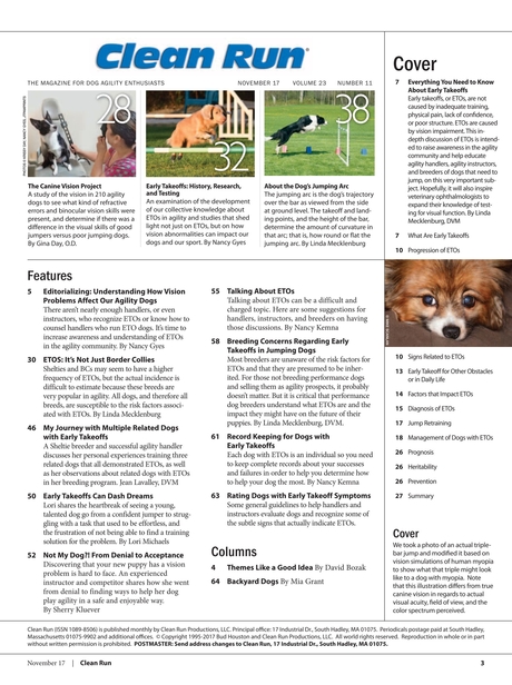 Clean Run - November 2017 - Contents