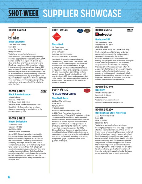 SHOT Week Supplier Showcase - 2024 Directory - 12