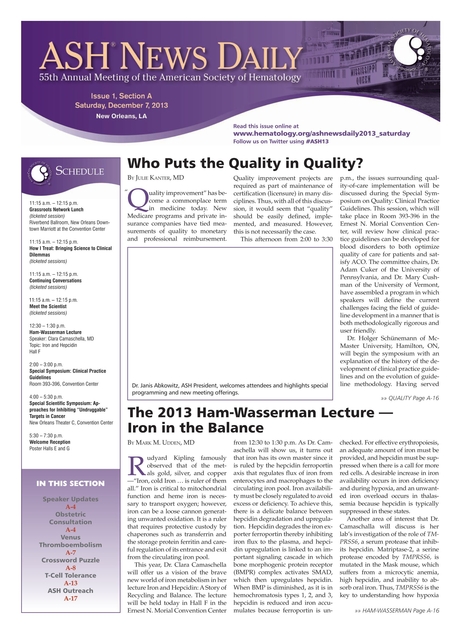 ASH News Daily 2013 - Day 1