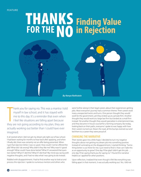 Washington Lawyer - January/February 2025 - Thanks for the No: Finding ...