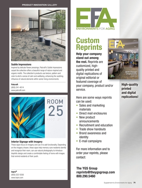 Environments for Aging - Fall 2019