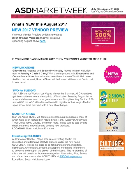 ASD MarketWeek Pre-Show Attendee Guide - July/August 2017 - 9