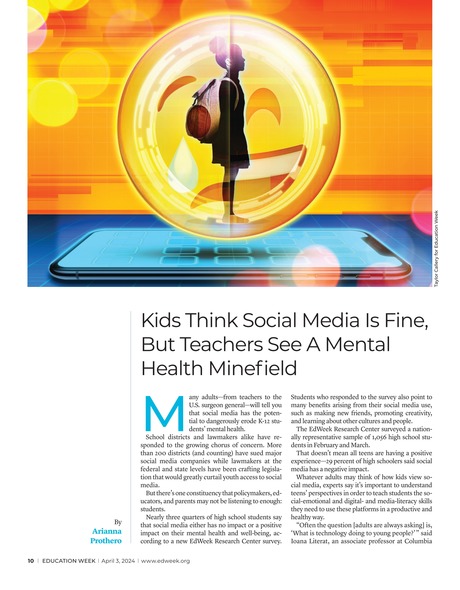 Education Week - April 3, 2024 - Kids Think Social Media Is Fine, But ...