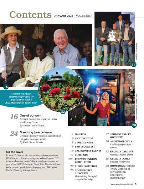 Georgia Magazine - January 2025 - Contents