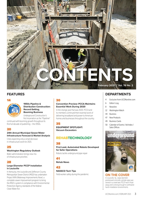 Underground Construction - February 2021 - Contents