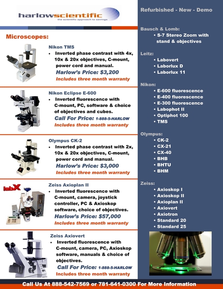 Harlow Scientific Catalog